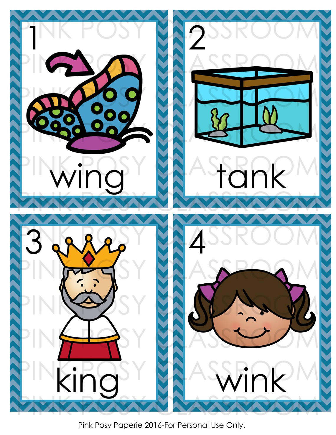 Consonant Blends Vocabulary Cards Blends Ng & Nk Printable - Etsy