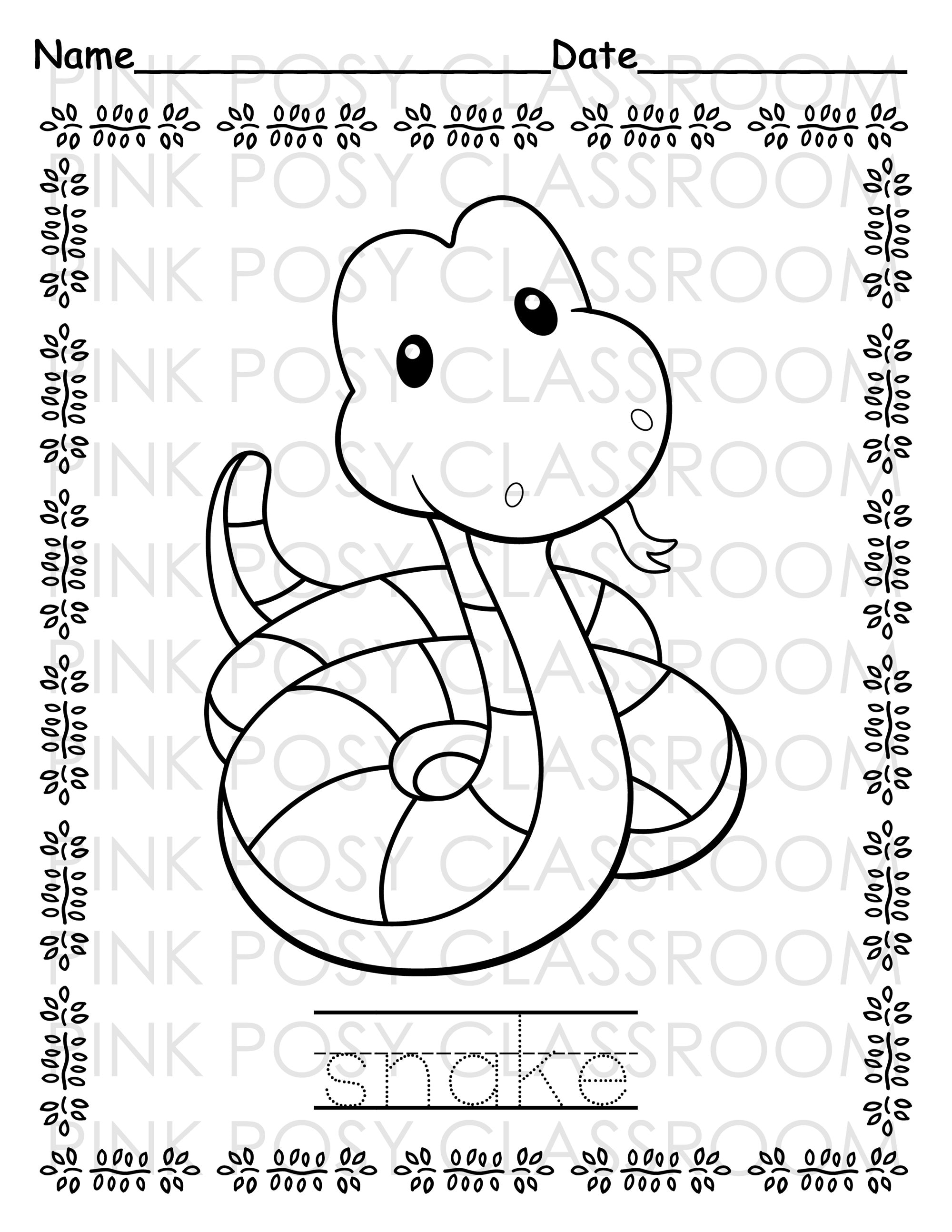 Rainforest Animals Coloring Pages, Color and Trace the Word, Rain ...