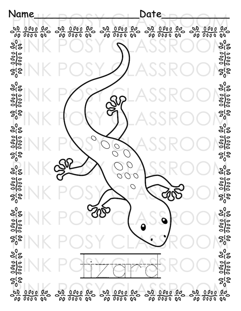 Rainforest Animals Coloring Pages, Color and Trace the Word, Rain ...