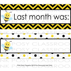 Bee Calendar Set, Classroom Calendar Set, Classroom Decor, Number ...
