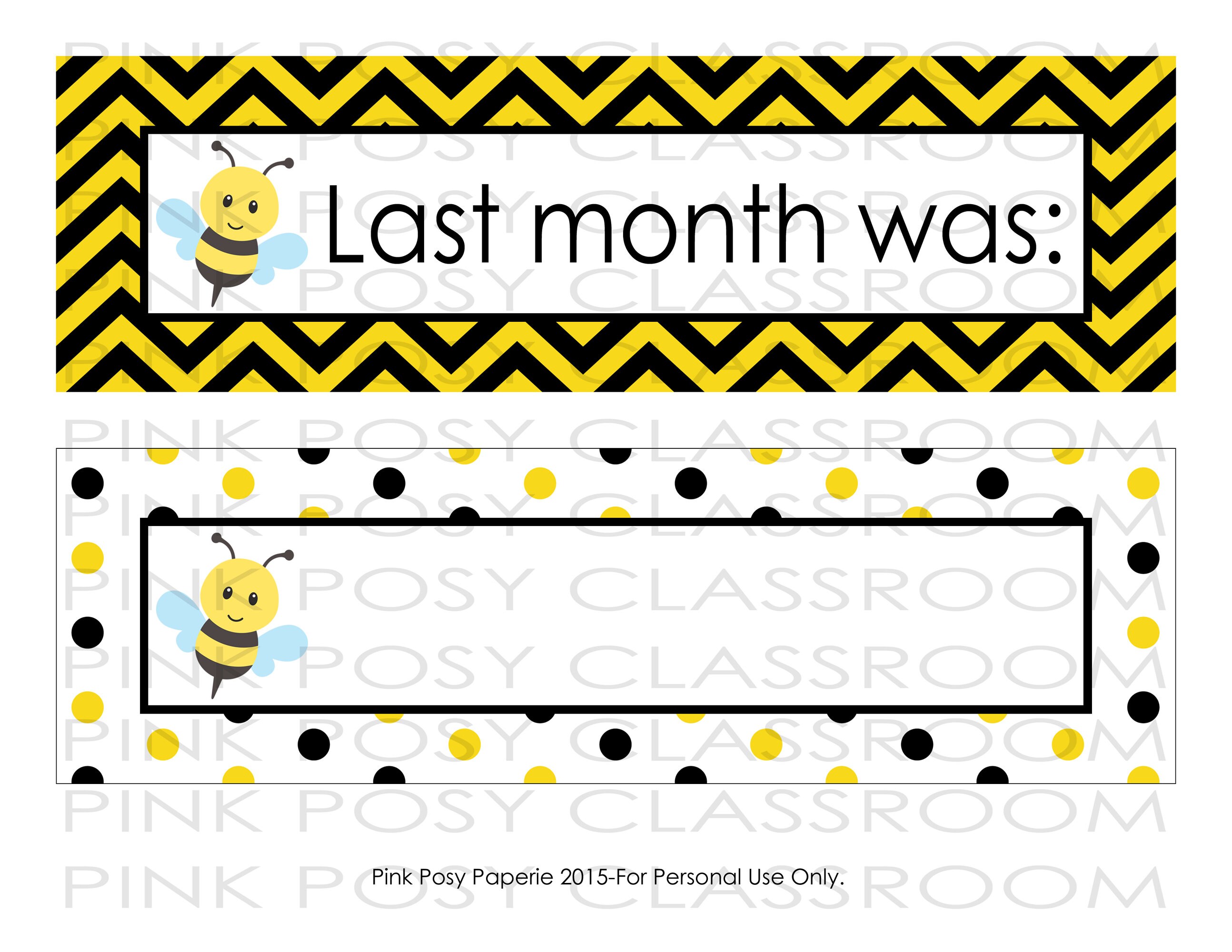 Bee Calendar Set Classroom Calendar Set Classroom Decor - Etsy