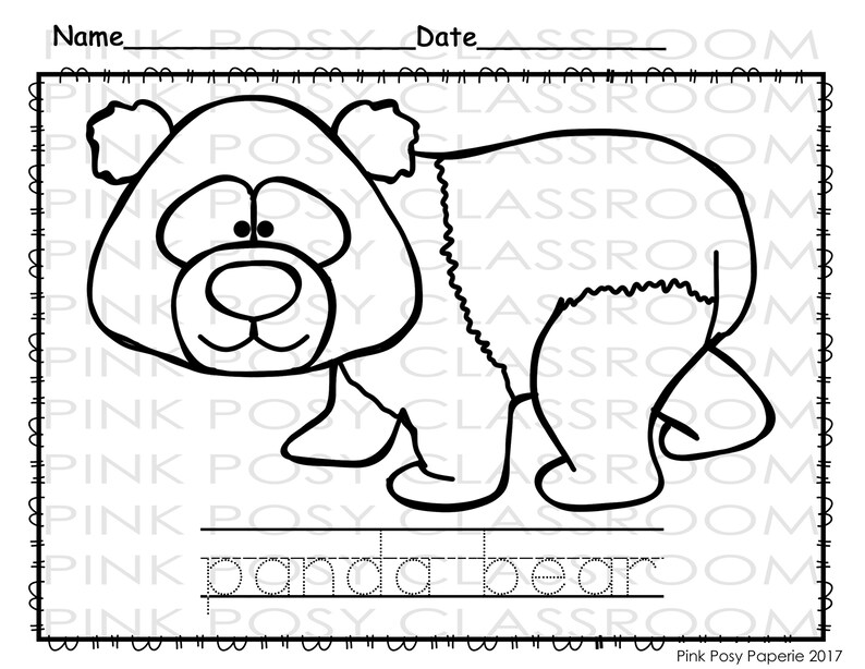 Zoo Animal Coloring Pages, Color and Trace the Word, Zoo Animals ...