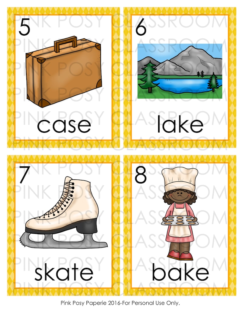 Magic E Long A Vocabulary Cards, Silent E Printable, Phonics Worksheet ...