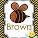 Bee Color Posters, Classroom Decor, Colors Recognition, Printable Color ...