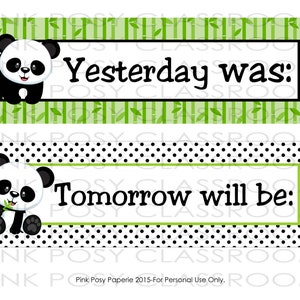 Panda Calendar Set, Classroom Calendar Set, Classroom Decor, Number ...