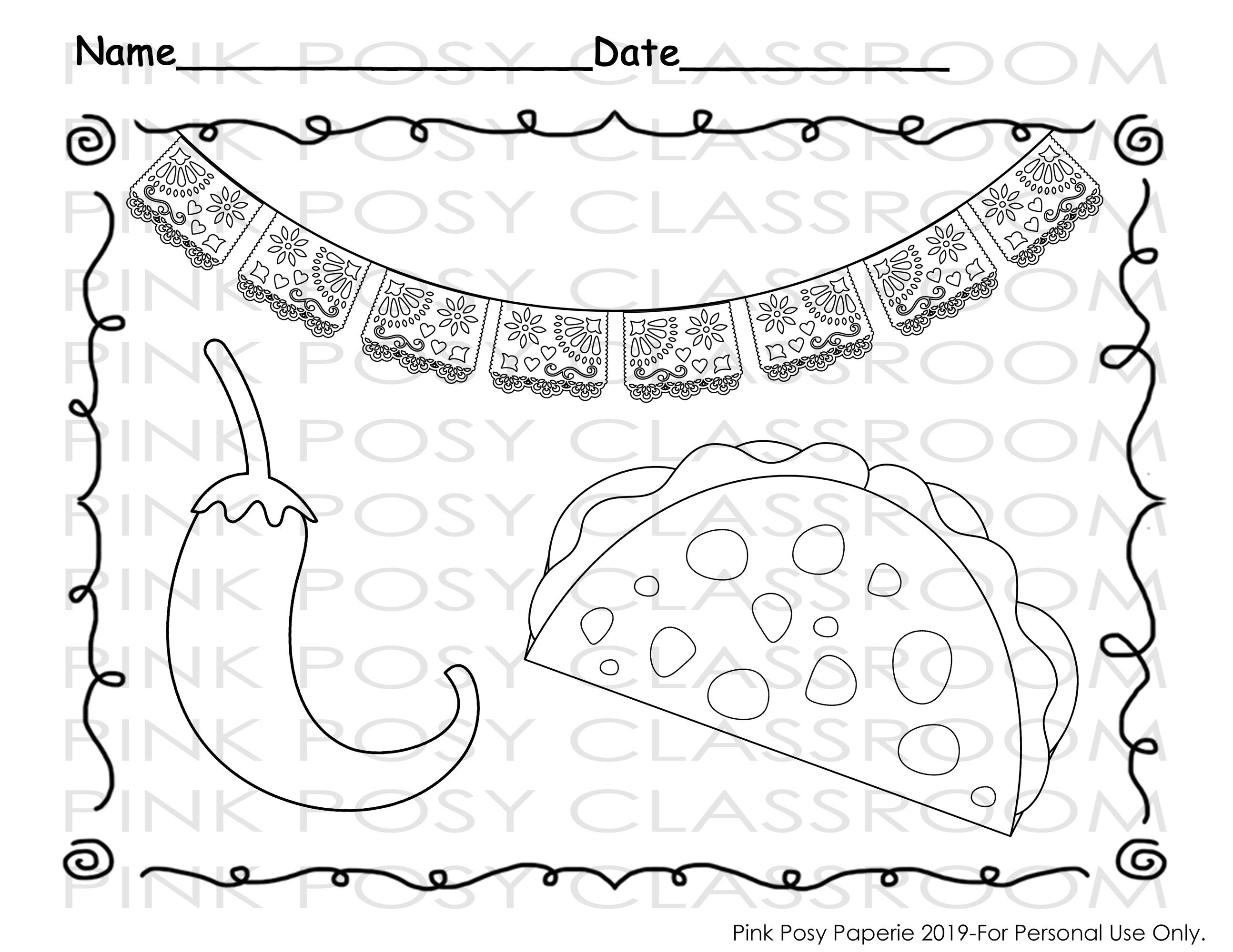 Cinco De Mayo Coloring Pages, Cinco De Mayo Printable, Cinco De Mayo ...