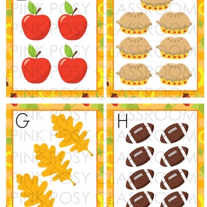 Fall Flash Cards, Autumn Count the Room, Learn to Count, Number ...