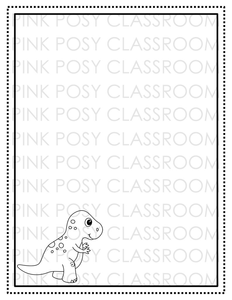 Dinosaur Writing Paper, Dinosaur Stationery, Printable Paper, Lined ...