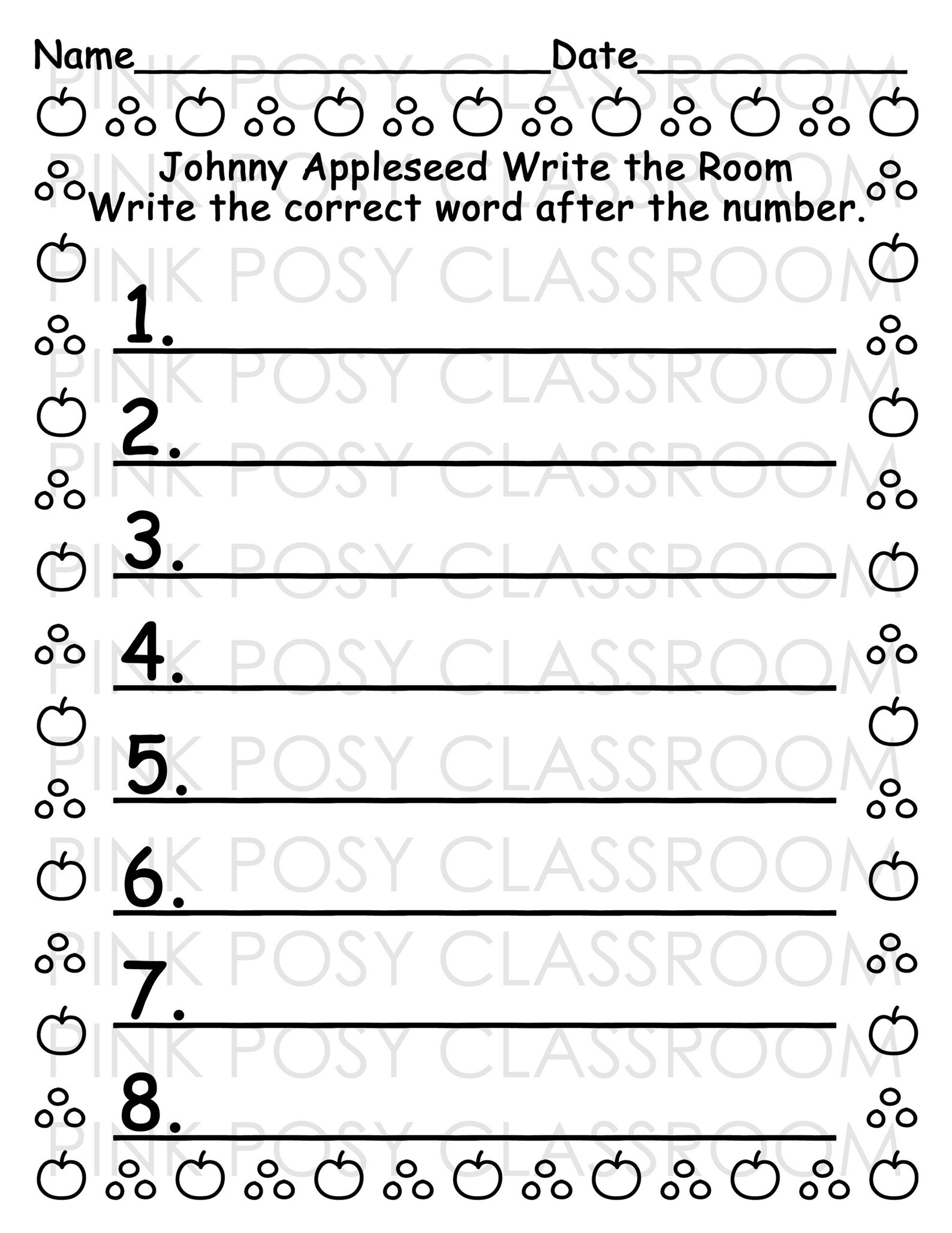 Johnny Appleseed Vocabulary Cards, Johnny Appleseed Printable, Autumn ...