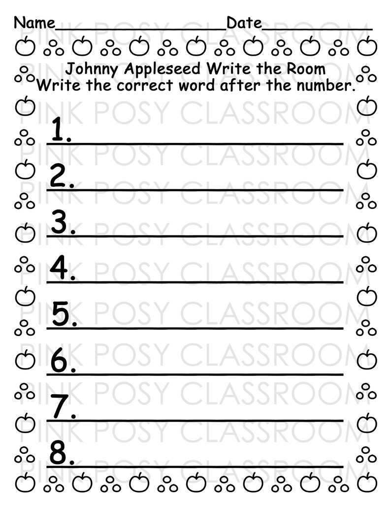 Johnny Appleseed Vocabulary Cards, Johnny Appleseed Printable, Autumn ...