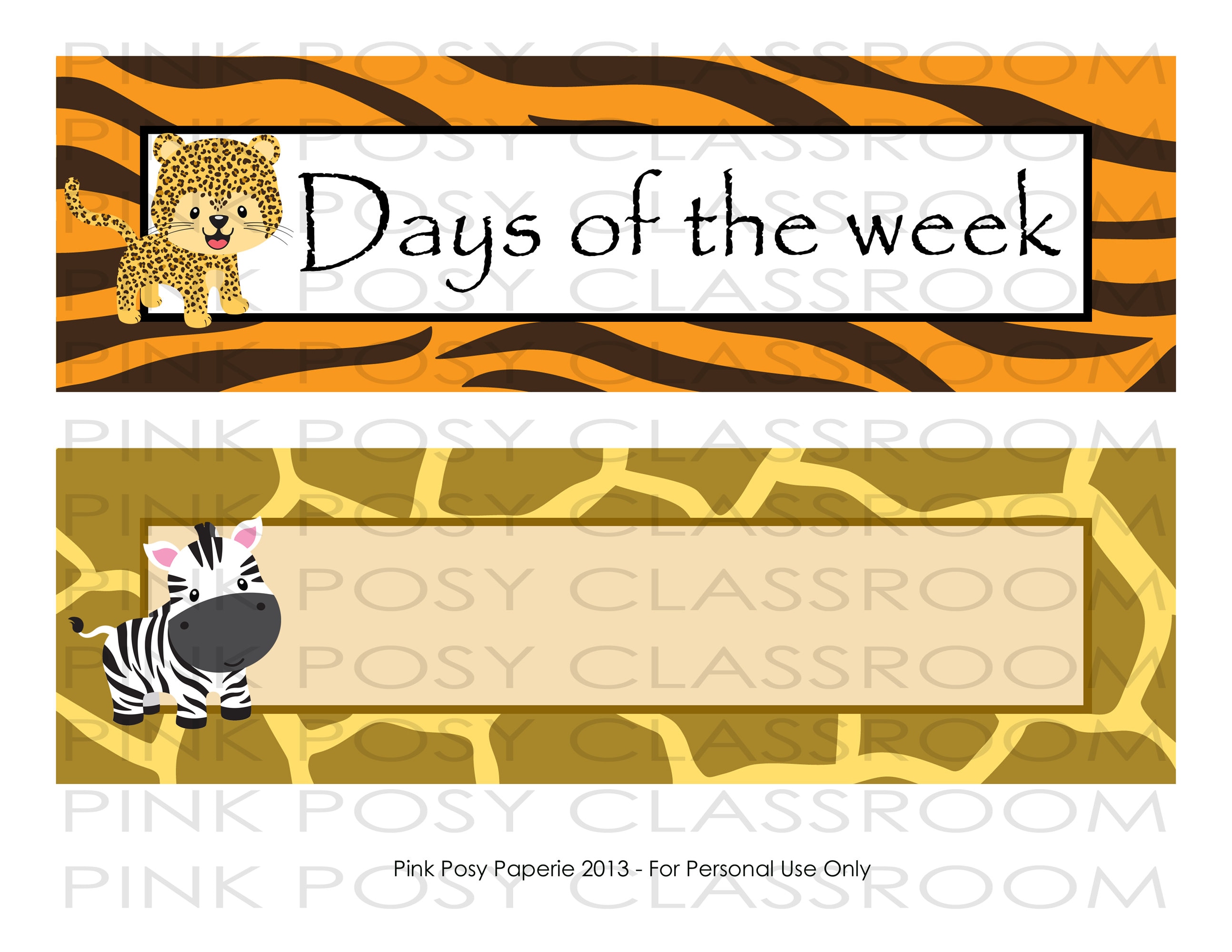 Jungle Calendar Set, Classroom Calendar Set, Classroom Decor, Safari ...