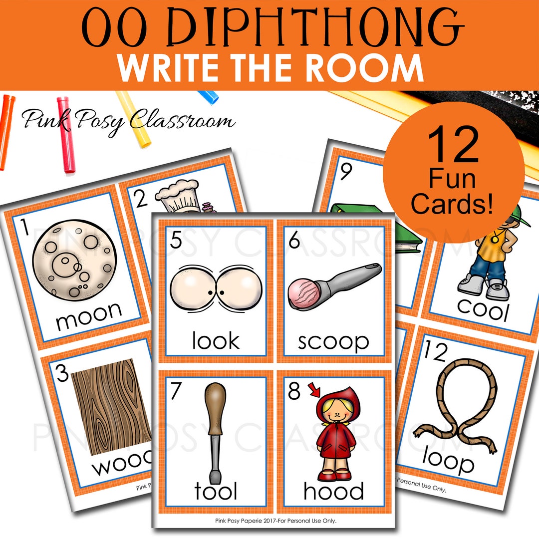 Diphthong OO Vocabulary Cards, Diphthong Printable, Phonics Worksheets ...