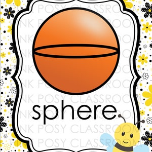Bee Shape Posters, Classroom Decor, 3D Shape Posters, Printable Shape ...