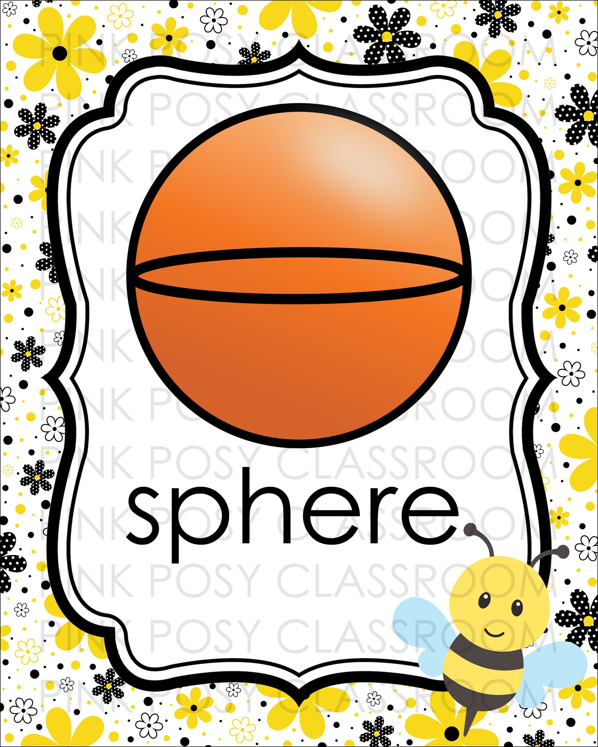 Bee Shape Posters, Classroom Decor, 3D Shape Posters, Printable Shape ...