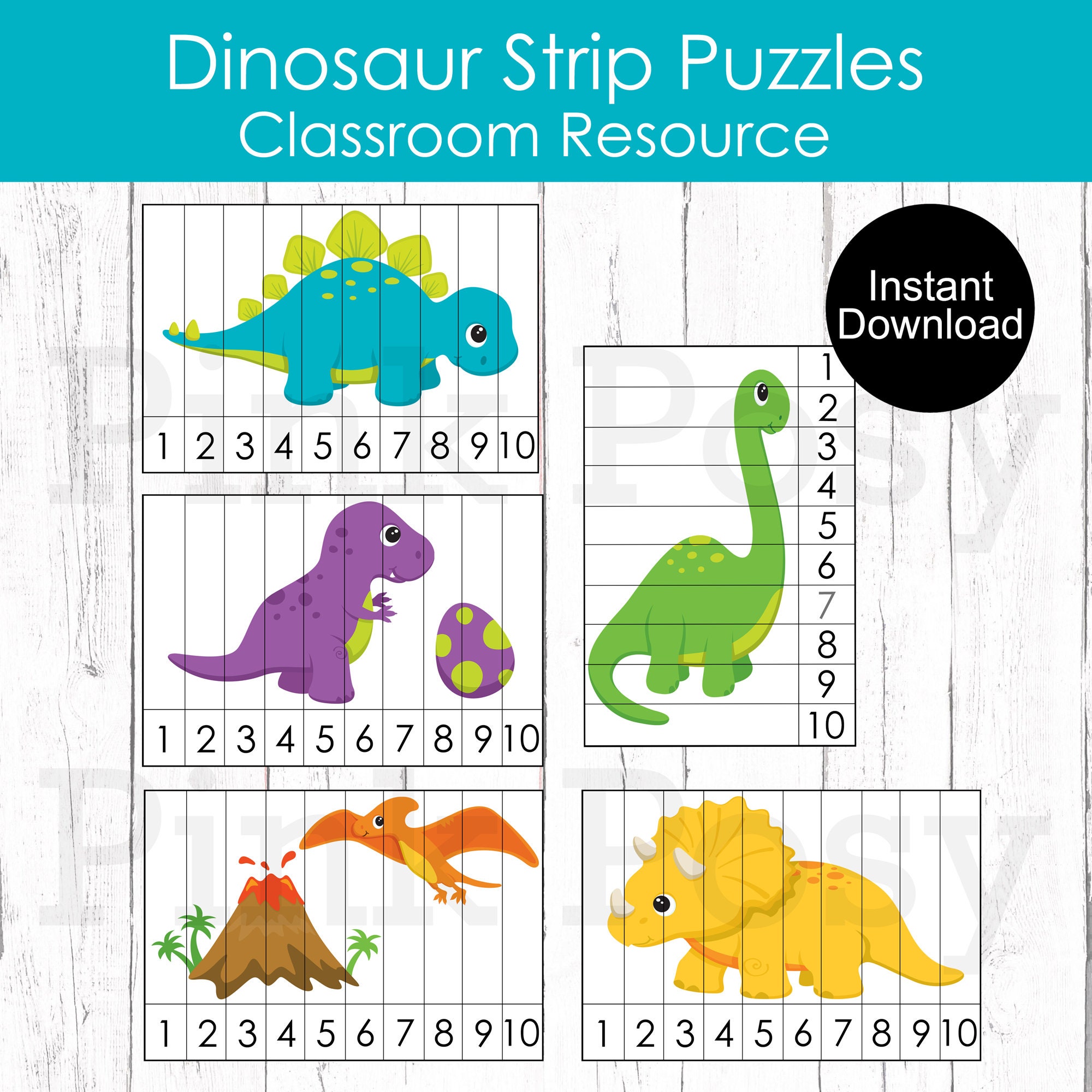 Dinosaur Puzzles, Teacher Resource, Number Puzzles, Classroom Games ...