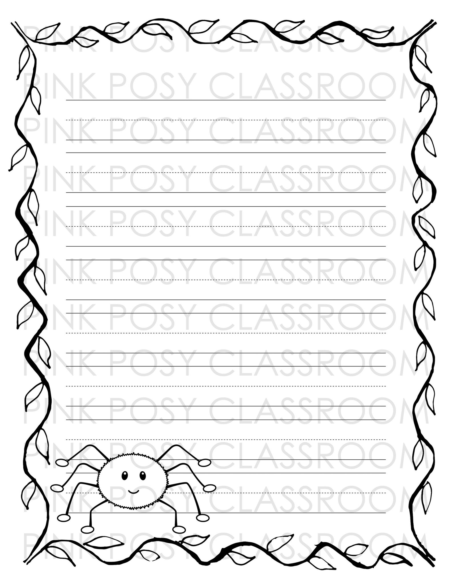 Insect Writing Paper, Insect Stationery, Printable Paper, Lined Paper ...