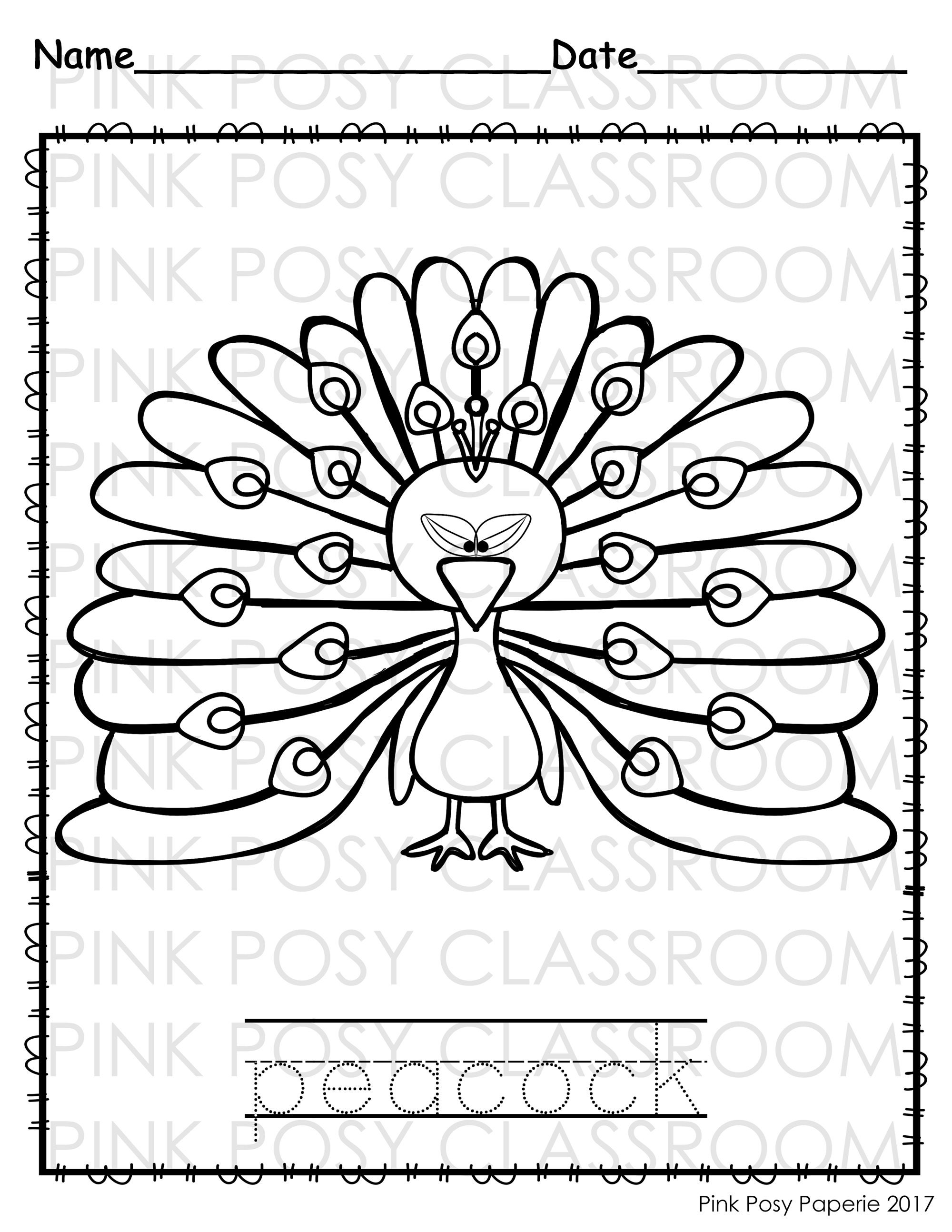 Zoo Animal Coloring Pages, Color and Trace the Word, Zoo Animals ...