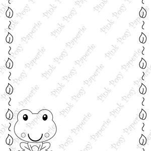 Frog Writing Paper, Frog Stationery, Frog Printable Paper, Frog Lined ...