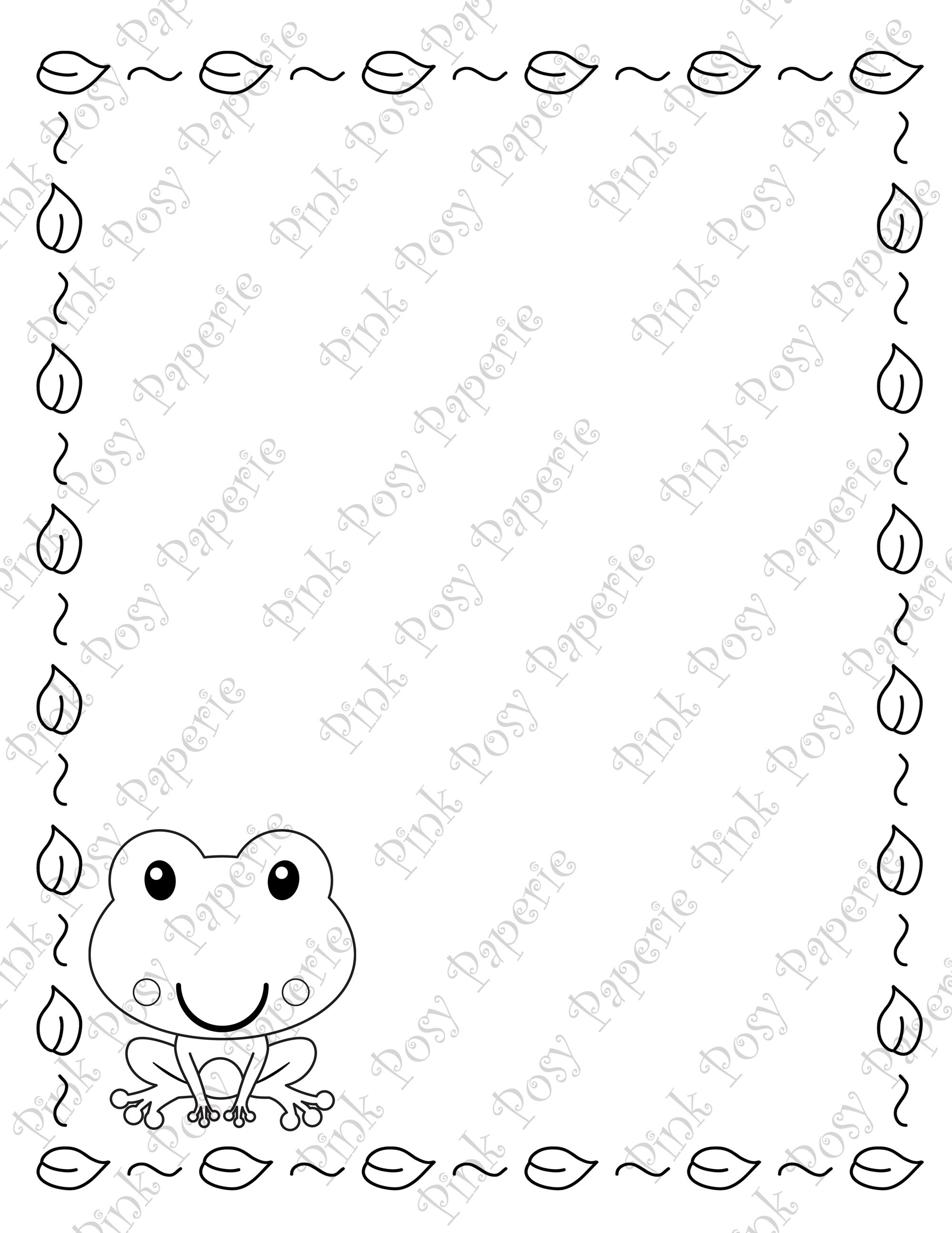 Frog Writing Paper, Frog Stationery, Frog Printable Paper, Frog Lined ...