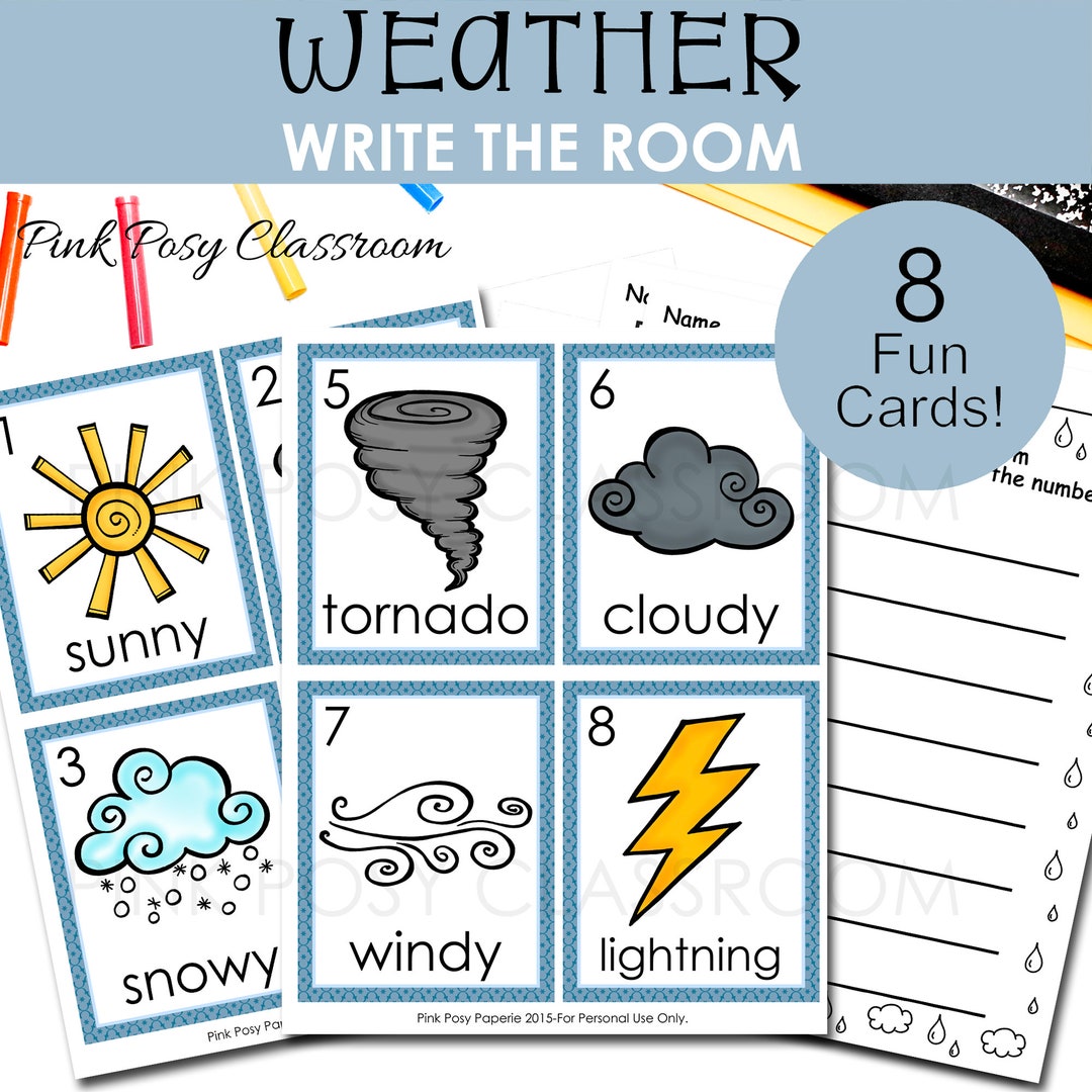 Weather Vocabulary Cards, Weather Printable, Homeschool Activity ...