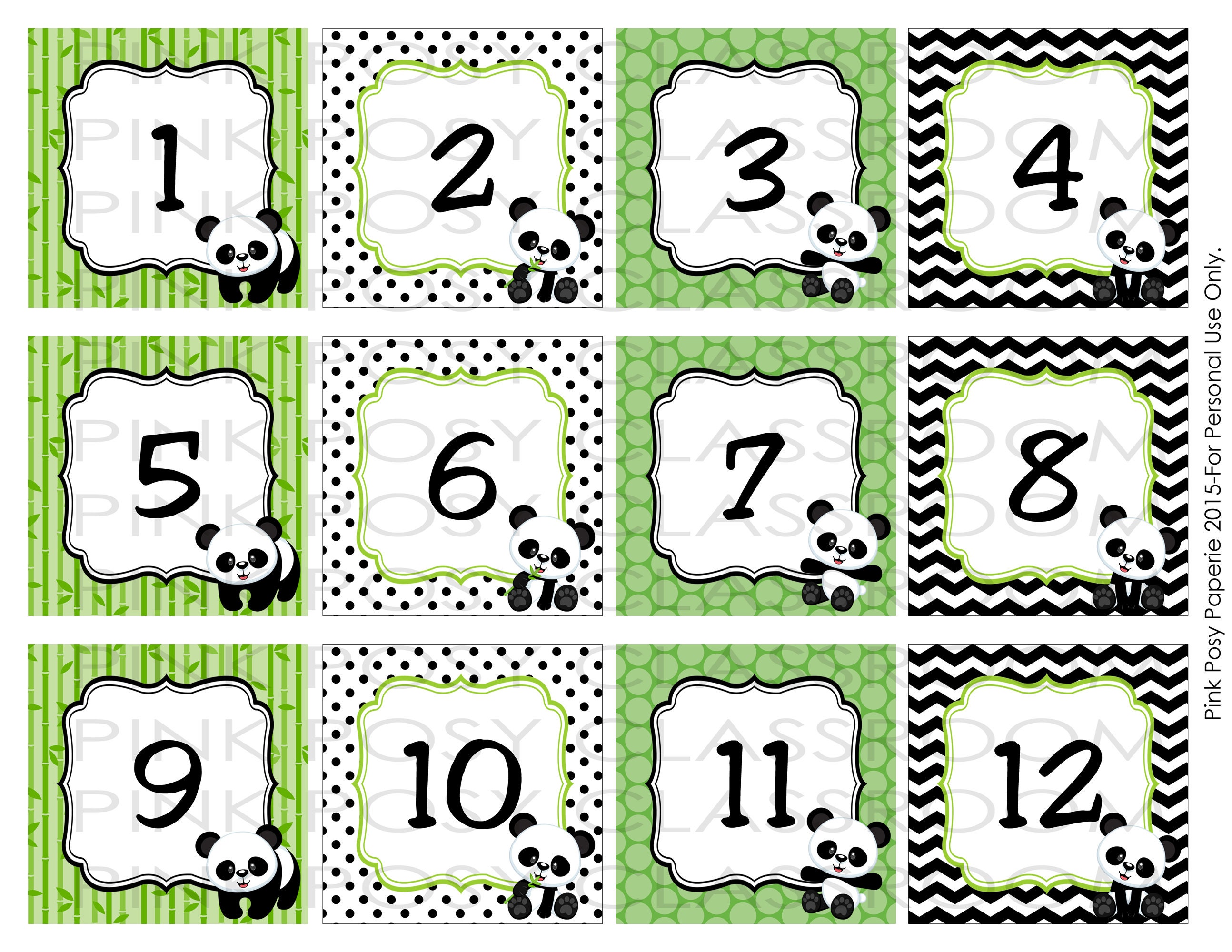 Panda Calendar Set, Classroom Calendar Set, Classroom Decor, Number ...