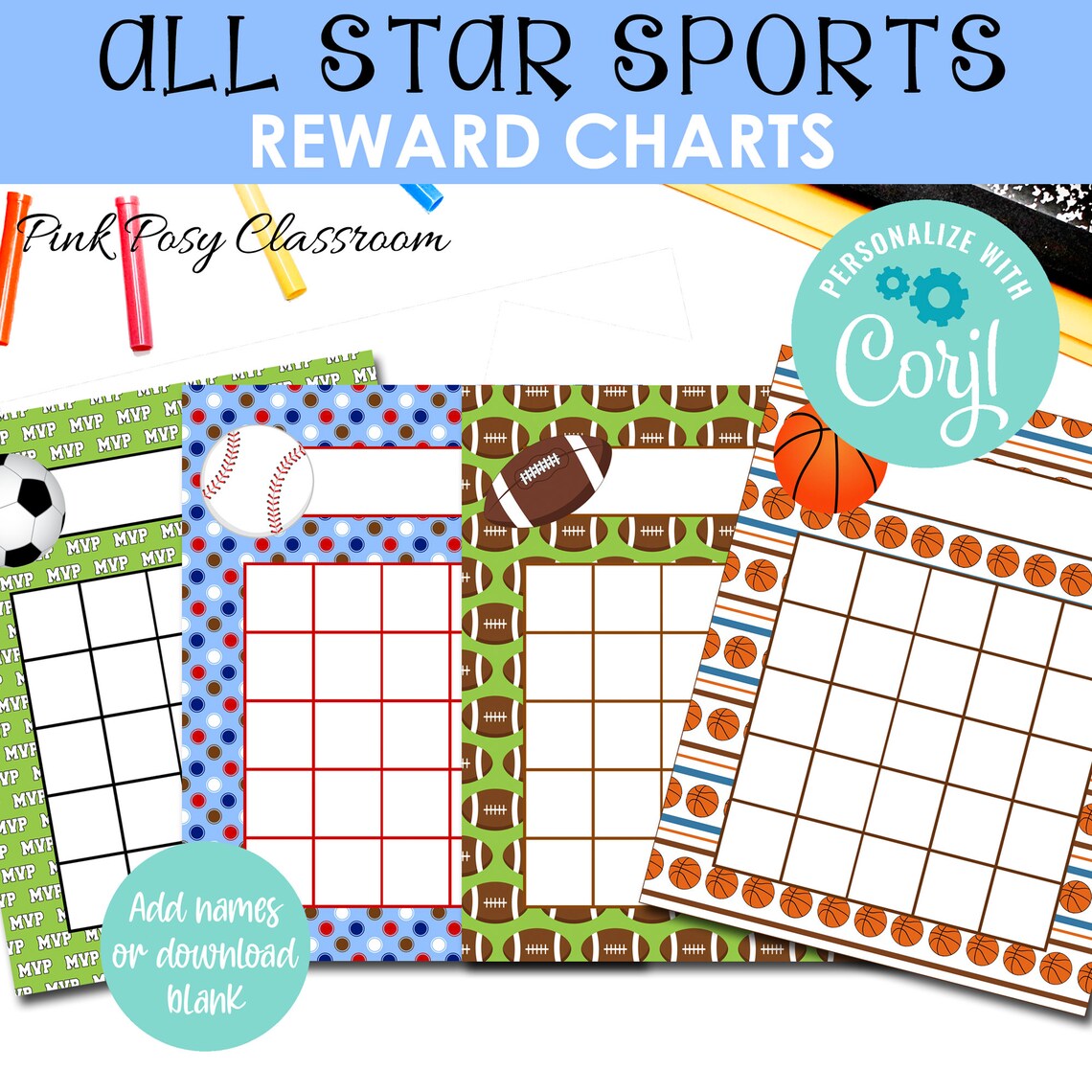 Editable Reward Charts, Sports Reward Charts, Classroom Decorations ...