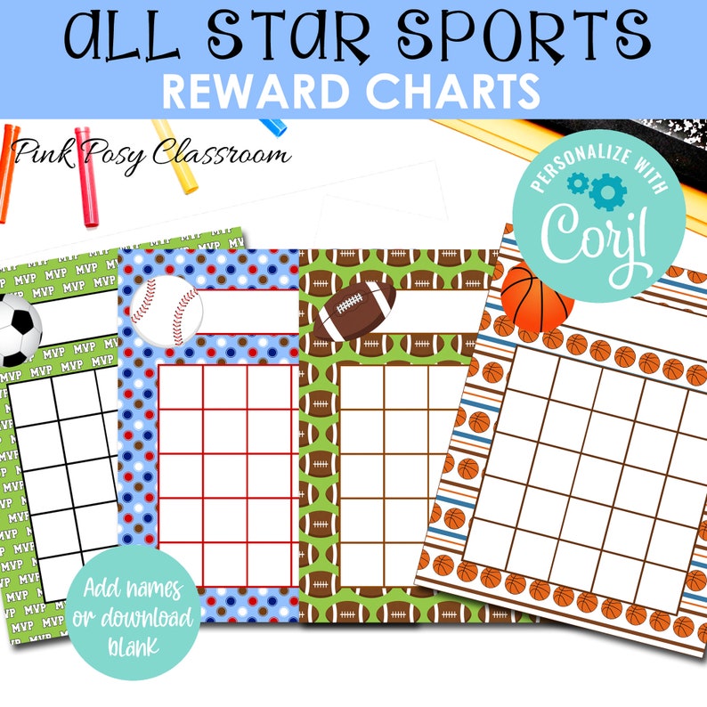 Editable Reward Charts, Sports Reward Charts, Classroom Decorations ...