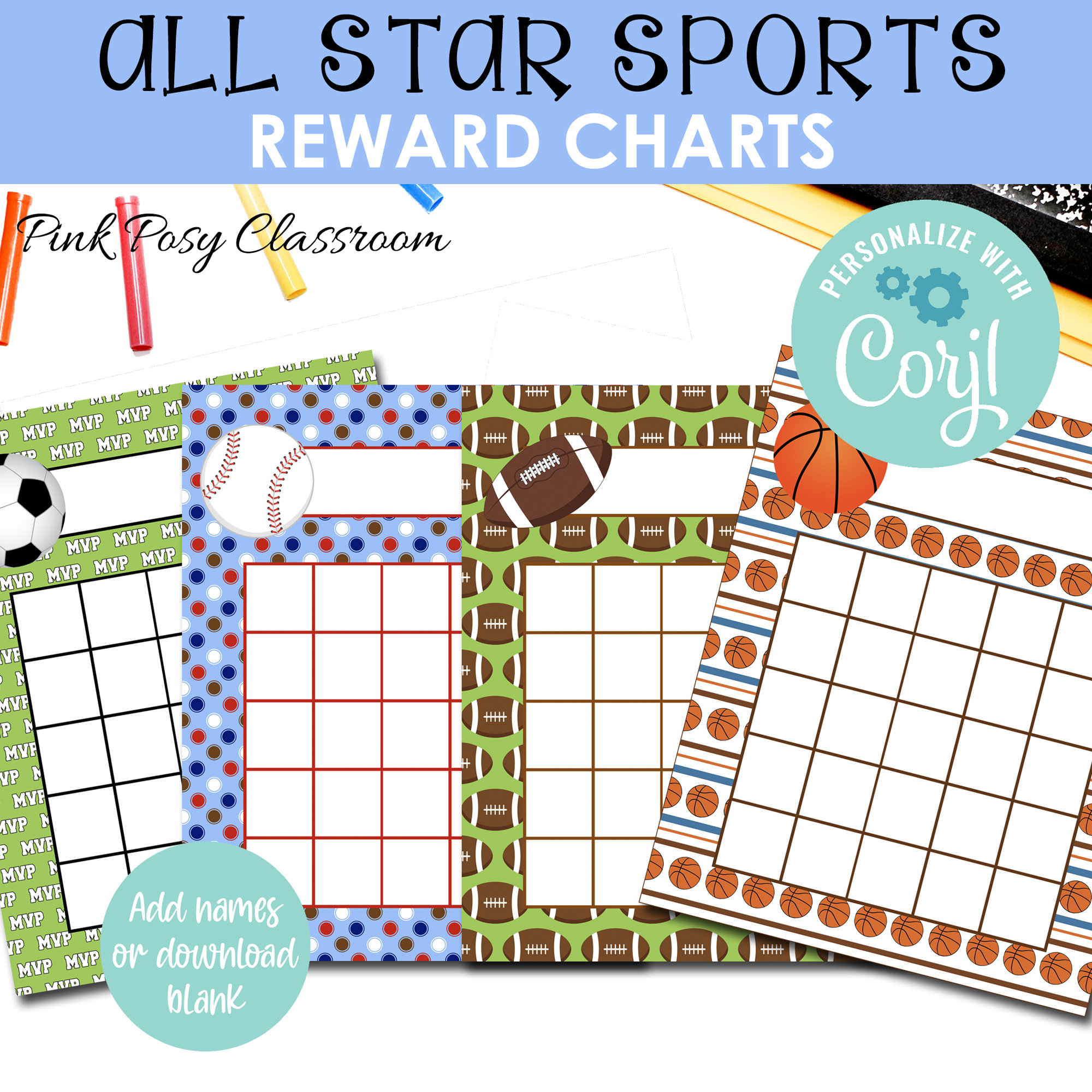 Editable Reward Charts, Sports Reward Charts, Classroom Decorations ...