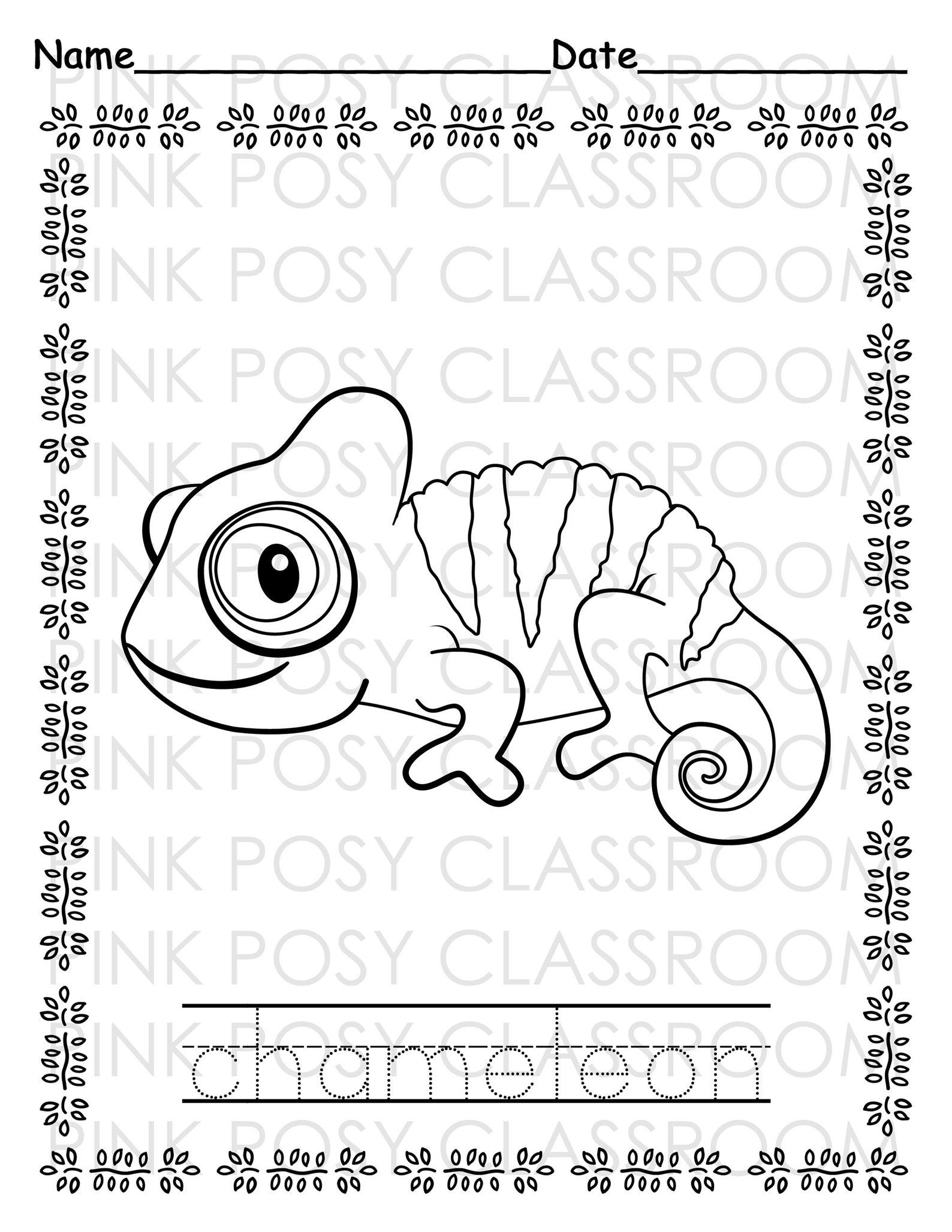 Rainforest Animals Coloring Pages, Color and Trace the Word, Rain ...