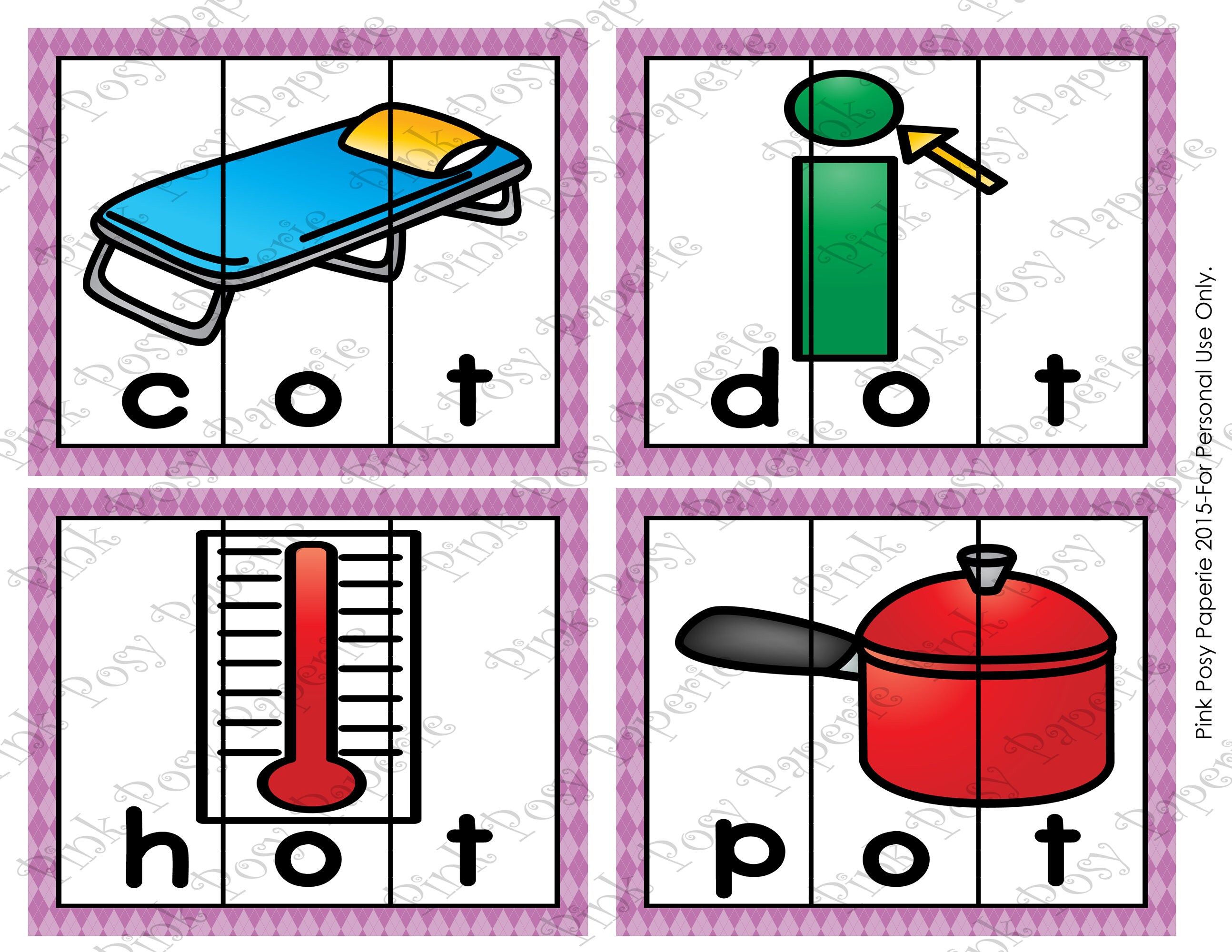 CVC Puzzles Short O Short Vowel Sounds Word Families - Etsy Australia