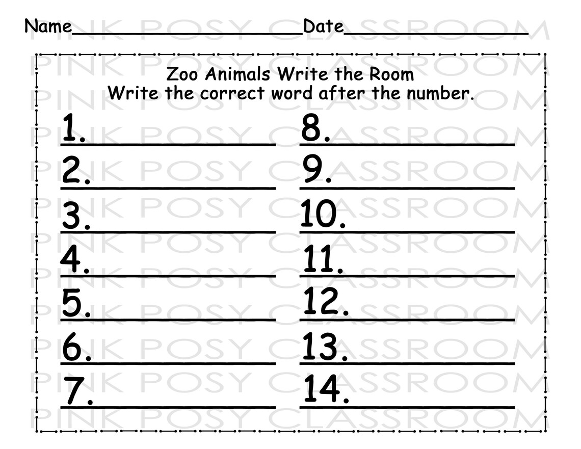 Zoo Animals Vocabulary Cards, Zoo Animal Printable, Literacy Center ...