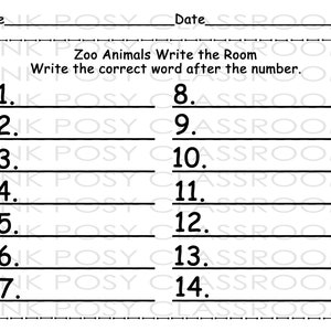Zoo Animals Vocabulary Cards, Zoo Animal Printable, Literacy Center ...