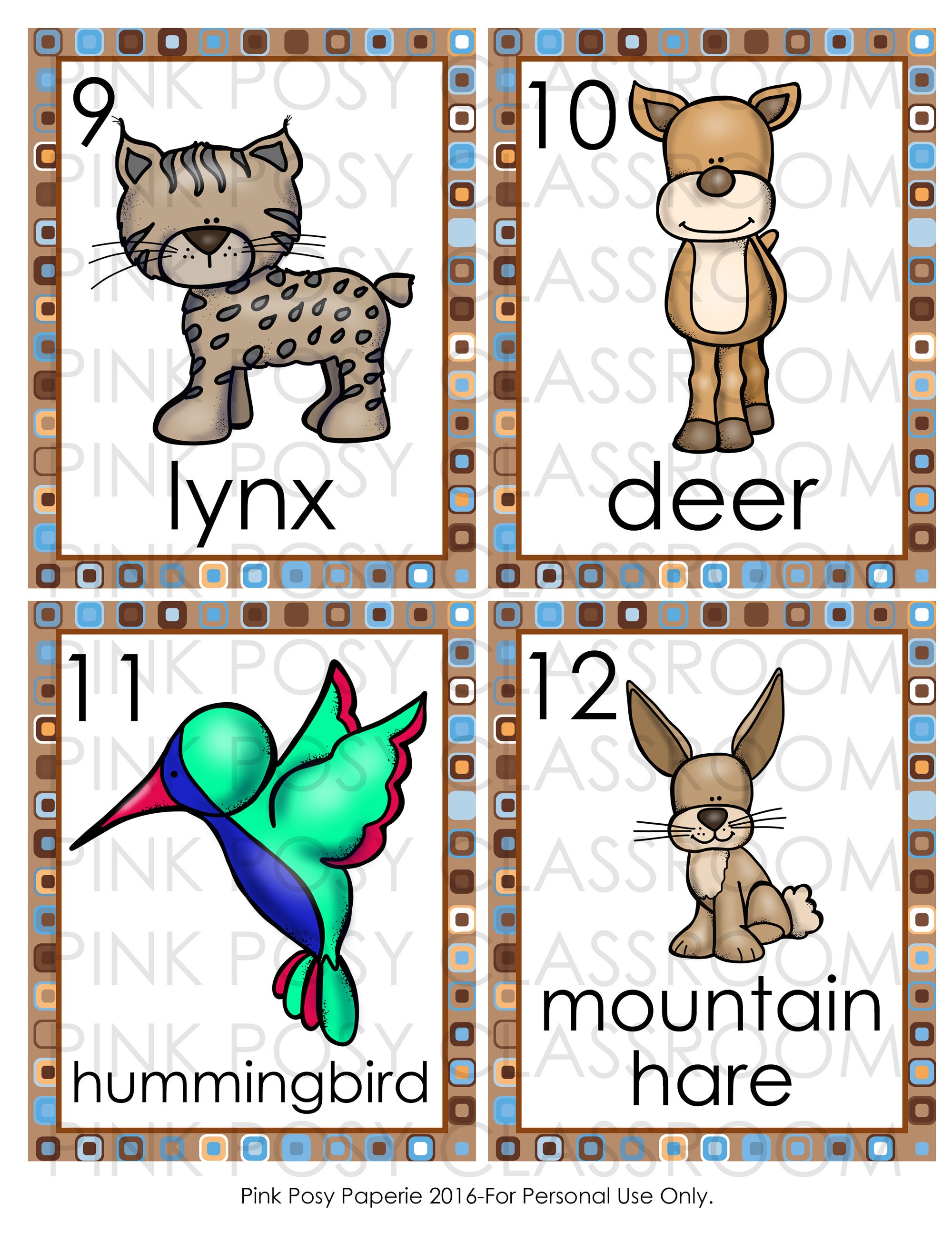 Mountain Animals Vocabulary Cards, Mountain Animal Printable, Literacy ...