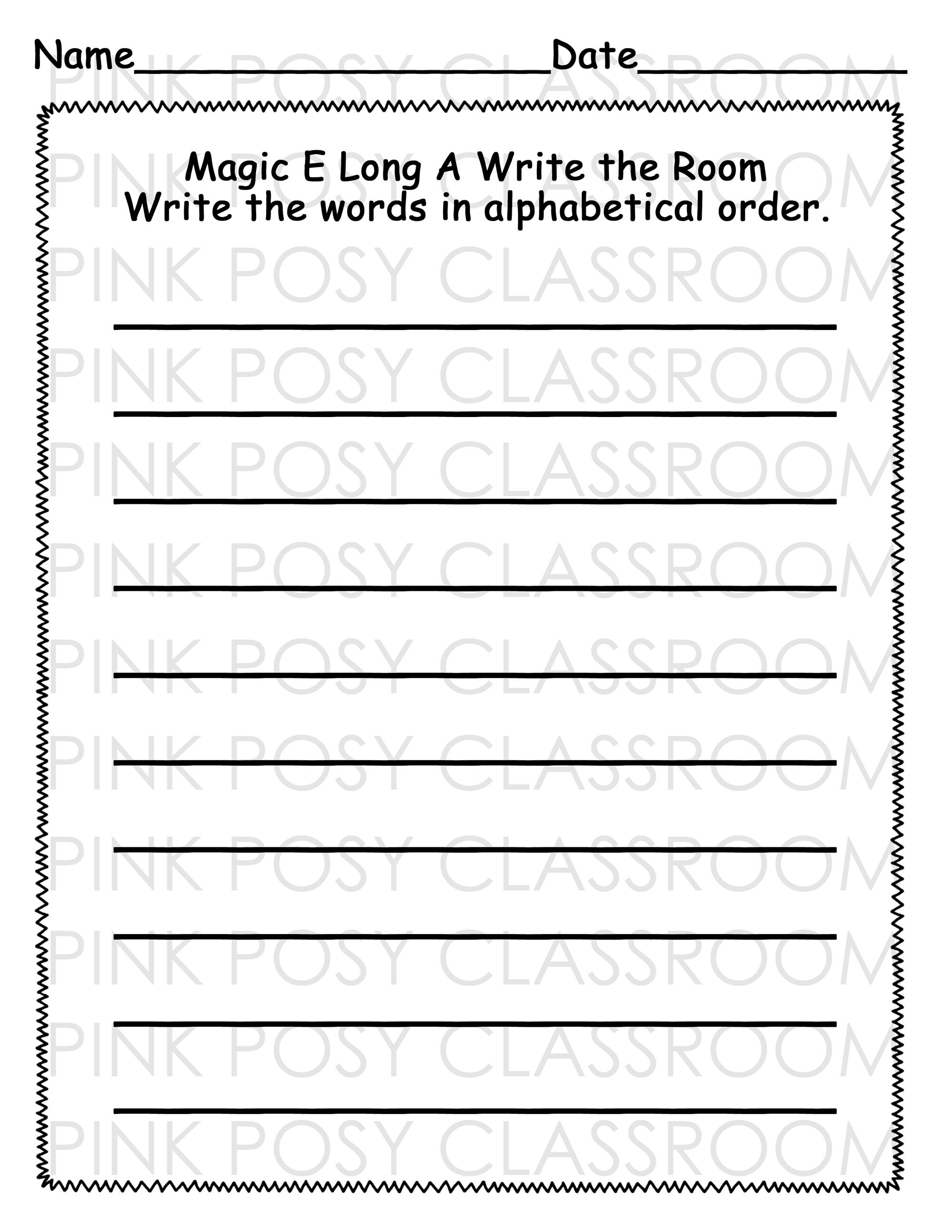 Magic E Long A Vocabulary Cards, Silent E Printable, Phonics Worksheet ...