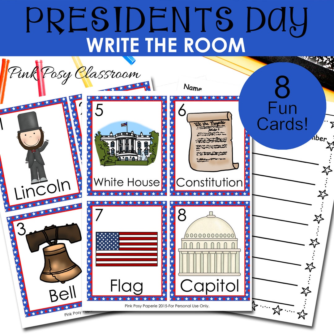 Presidents Day Vocabulary Cards, Presidents Day Game Printable ...