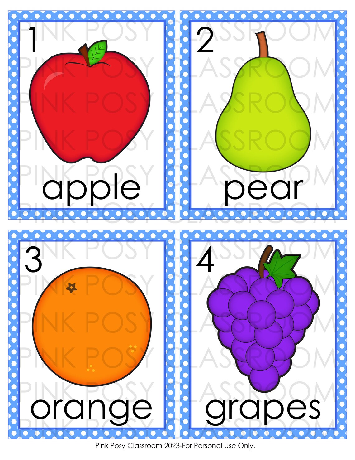 Fruit Vocabulary Cards, Fruit Printable, Literacy Center, Writing ...