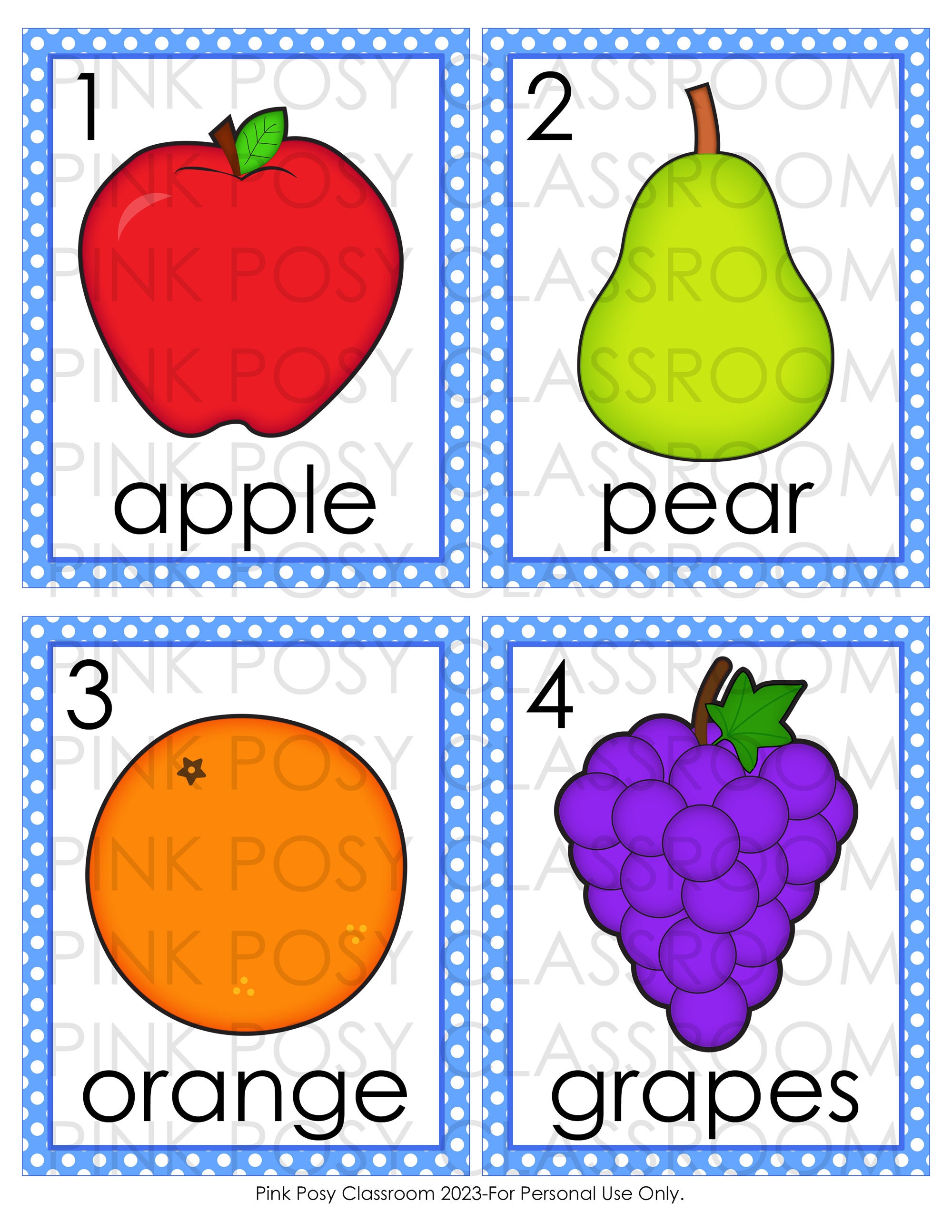 Fruit Vocabulary Cards, Fruit Printable, Literacy Center, Writing ...