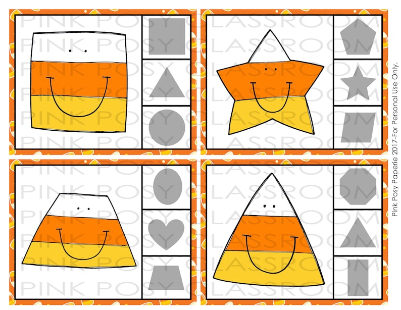 2D Shapes Flashcards Halloween Theme Geometric Shape Task - Etsy