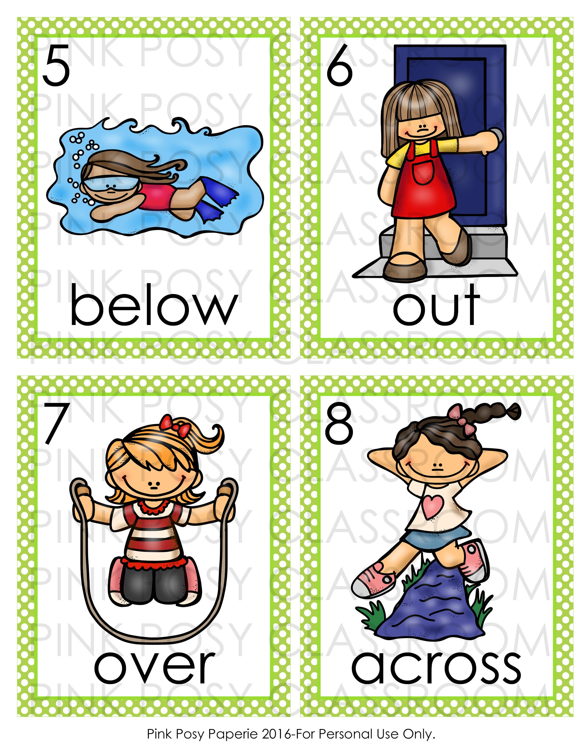 Prepositions Vocabulary Cards, Homeschool Printable, Prepositions ...