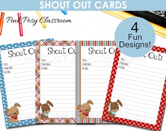 Shout Out Cards Notes From Teacher Student Rewards Bee - Etsy