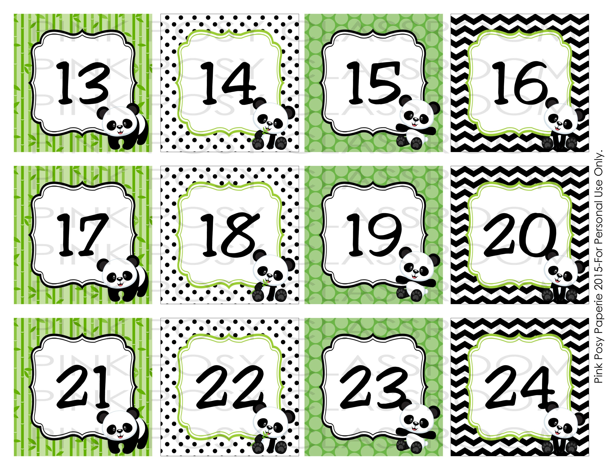 Panda Calendar Set, Classroom Calendar Set, Classroom Decor, Number ...