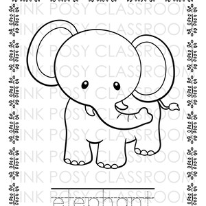 Jungle Animals Coloring Pages, Color Trace the Word, Safari Animals ...