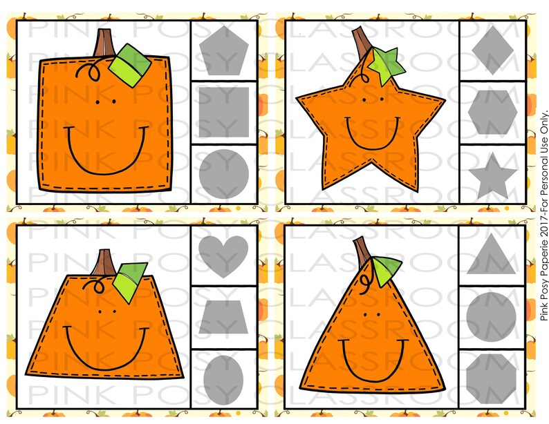 2D Shapes Flashcards Pumpkin, Pumpkin Shapes Clip Cards, Shapes ...
