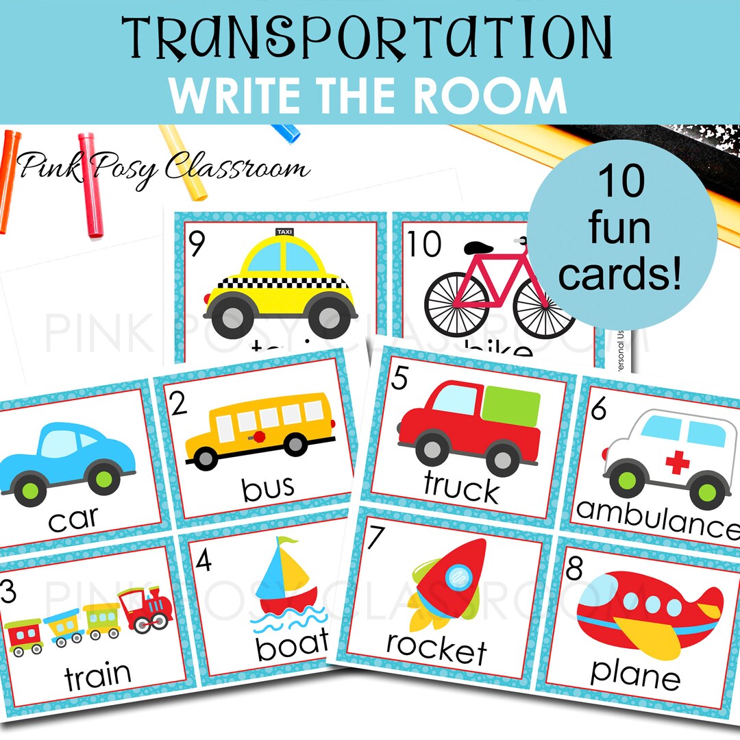 Transportation Vocabulary Cards, Transportation Printable, Literacy ...