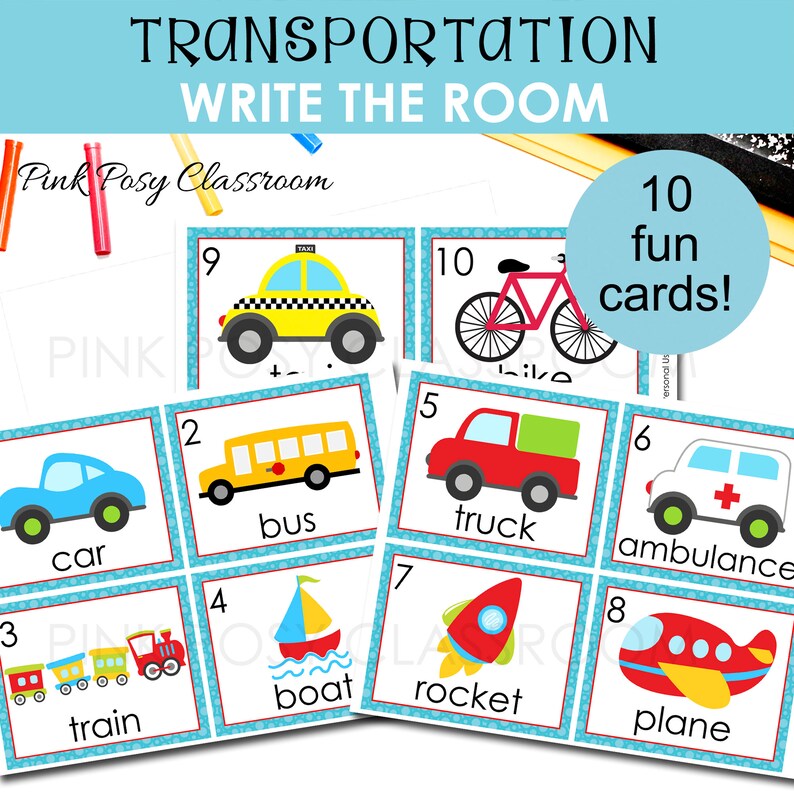 Transportation Vocabulary Cards, Transportation Printable, Literacy ...