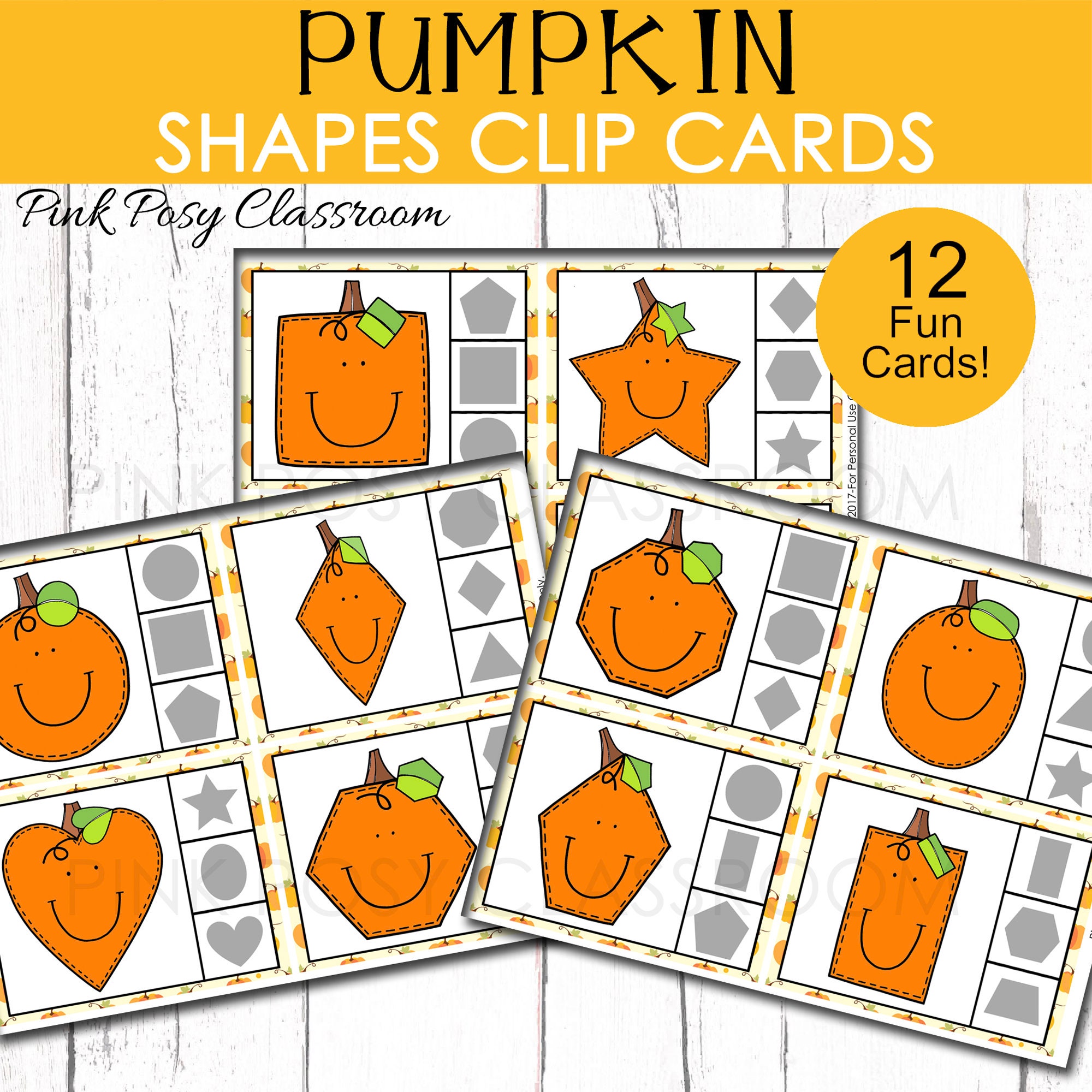 2D Shapes Flashcards Pumpkin, Pumpkin Shapes Clip Cards, Shapes ...