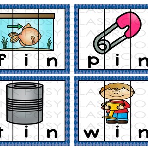 CVC Puzzles, Short I, Short Vowel Sounds, Word Families, Phonics ...