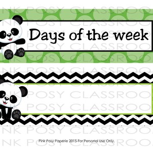 Panda Calendar Set, Classroom Calendar Set, Classroom Decor, Number ...