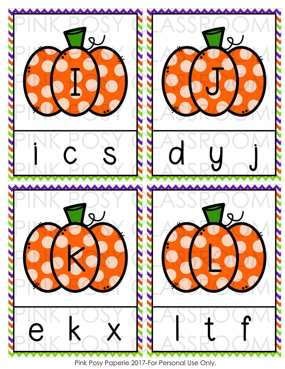 Alphabet Flash Cards Pumpkin Alphabet Clip Cards Letter - Etsy