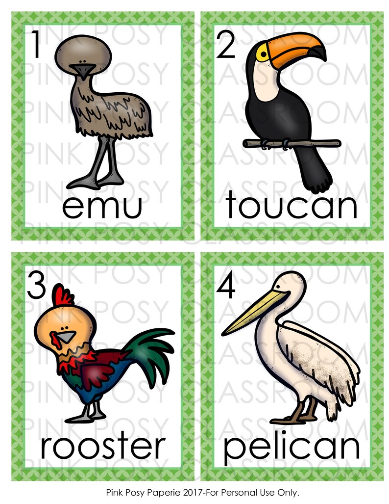 Bird Vocabulary Cards, Bird Printable, Literacy Center, Writing ...